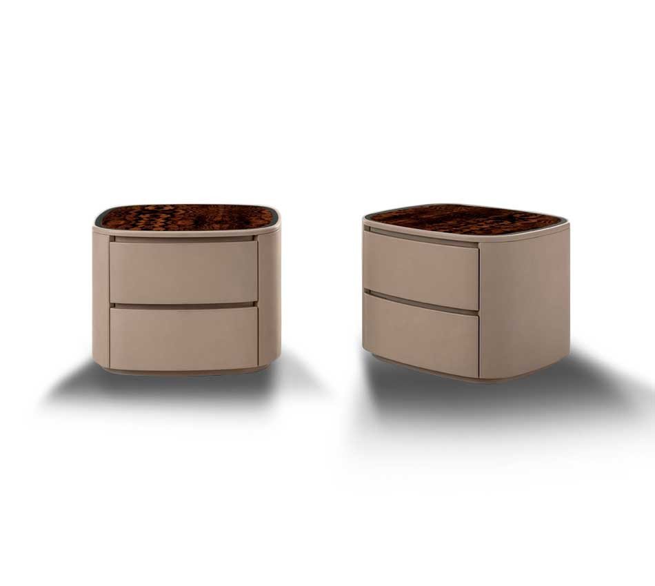 Round Edge Brown Bedside Table ⋆ Emirates Home