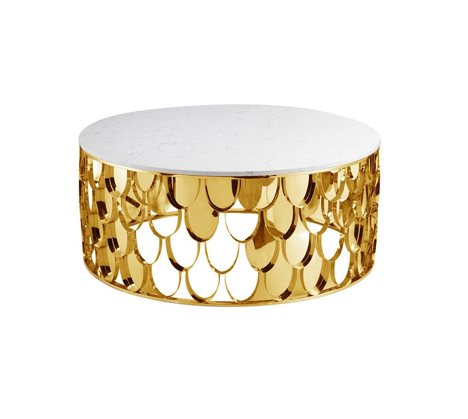 Gold And White Coffee Table ⋆ Emirates Home