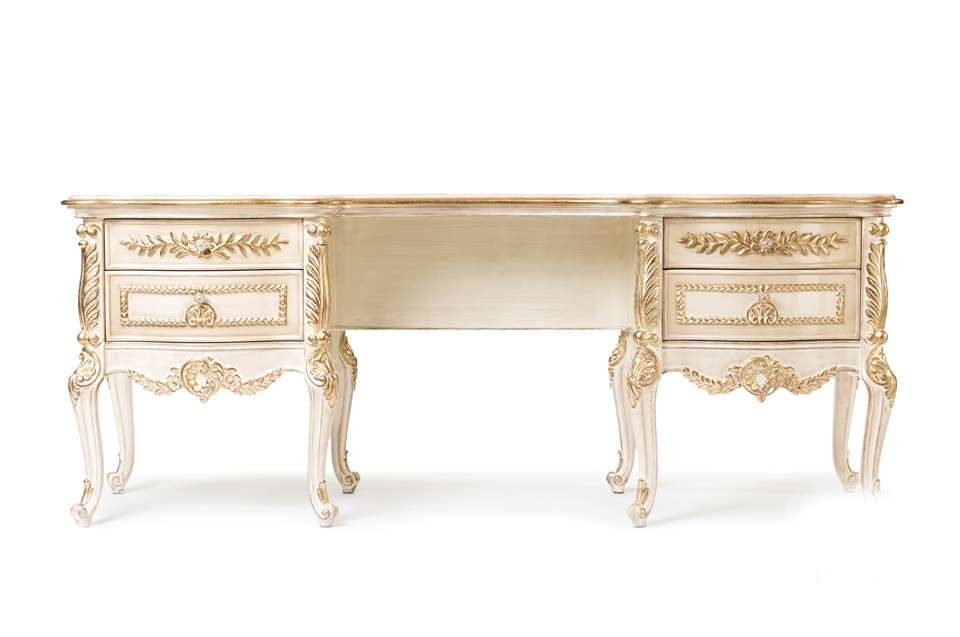 Chic White Gold Make Up Table ⋆ Emirates Home