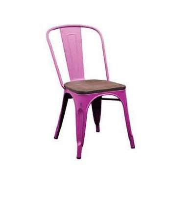 Purple Tolix Cafeteria Chair With Wooden Seat ⋆ Emirates Home