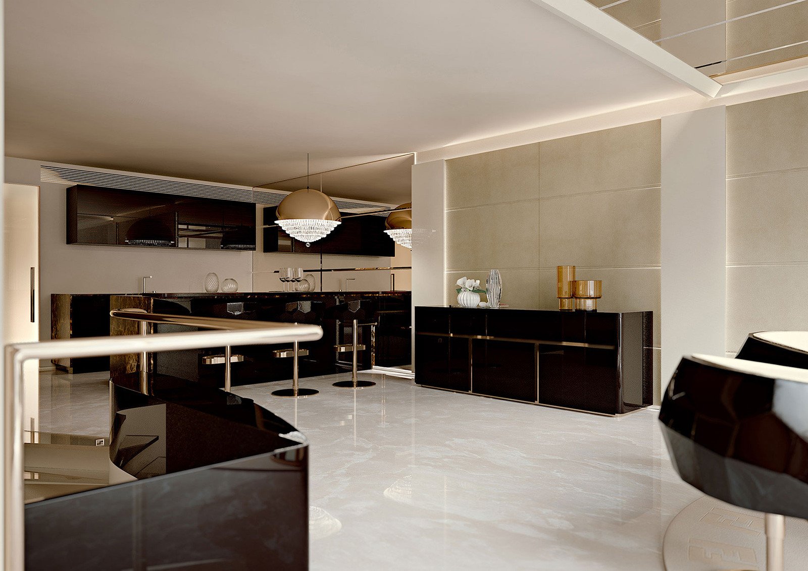 Stunning Dark Contemporary Kitchen ⋆ Emirates Home