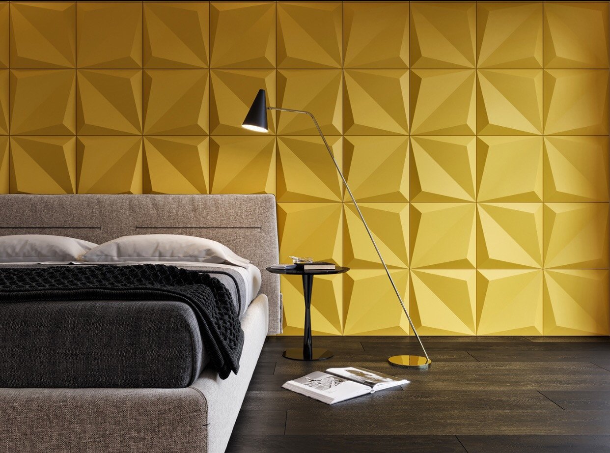 Embossed Wall Panels In Yellow ⋆ Emirates Home