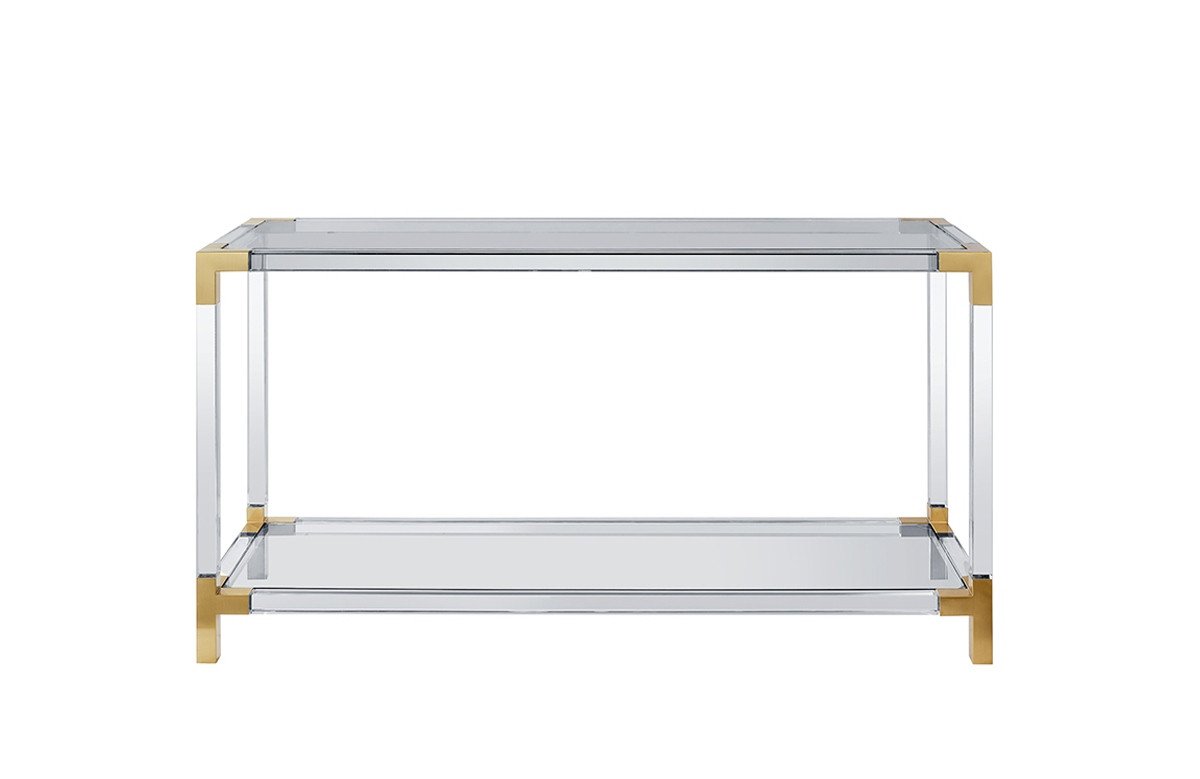Glass And Silver Metal Console Table ⋆ Emirates Home