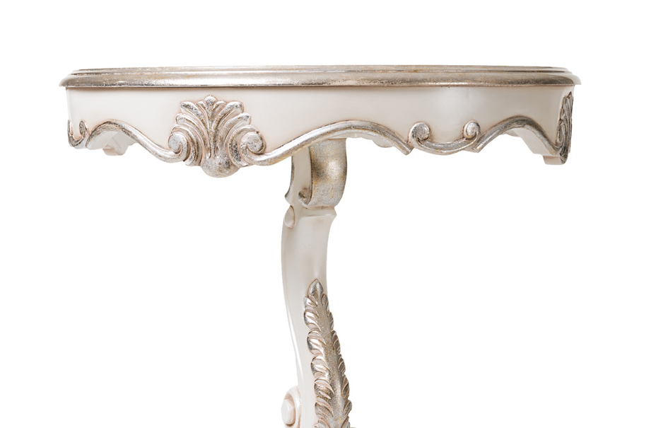 White And Silver Single Leg Coffee Table ⋆ Emirates Home