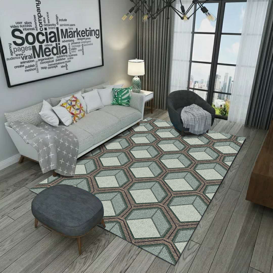 3D Cube Print Carpet ⋆ Emirates Home