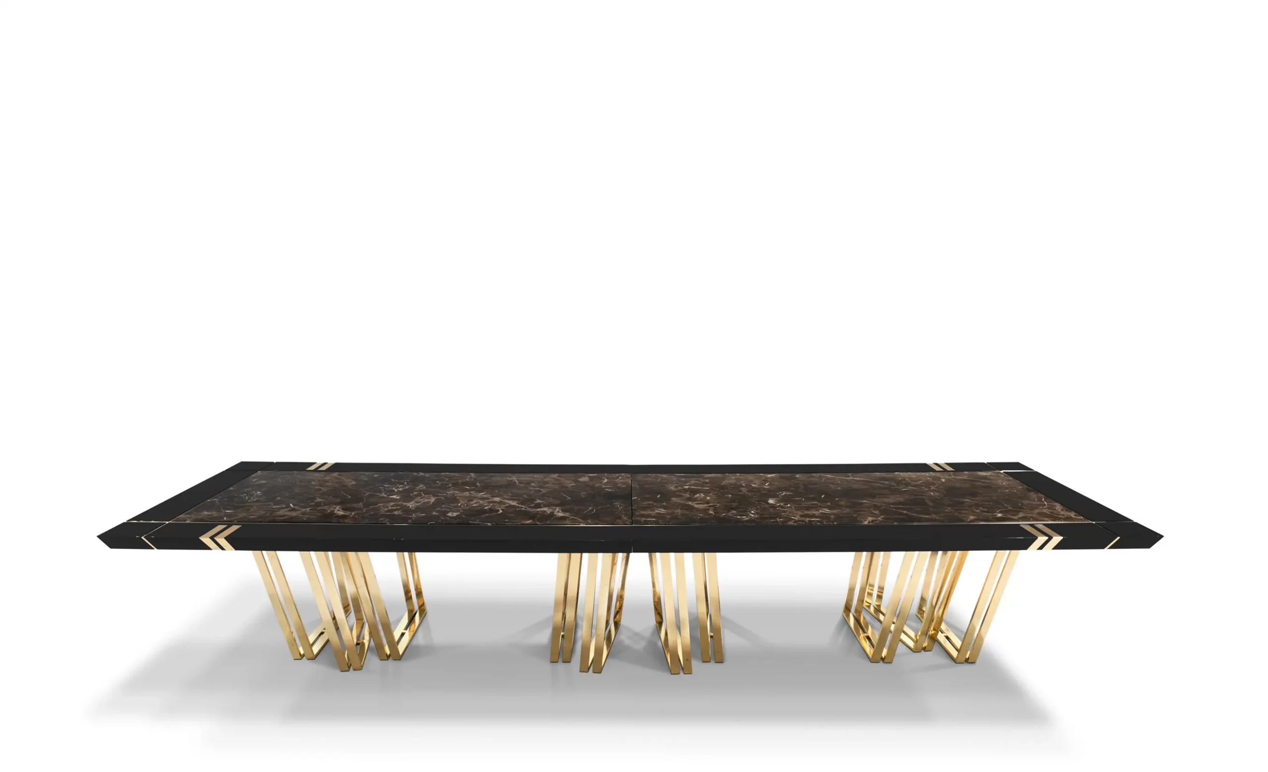 Long Modern Marble Gold Table ⋆ Emirates Home